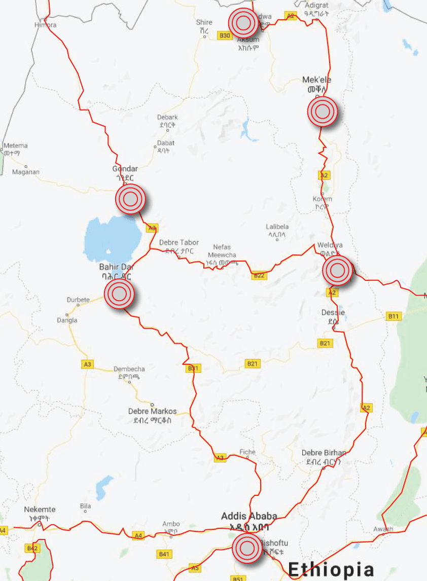 Lalibela Ethiopia map: best location, path, and routes